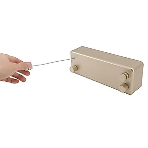 JUOPZKENN 13.8ft Retractable Clothesline,Wall Mounted Heavy Duty Thickened Stainless Steel Double Laundry Line,Clothes Drying Line for Balcony Hotel(Gold)