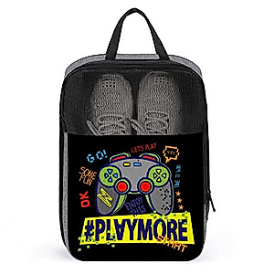 Frcavbin Video Game Weapon Travel Shoe Bag Shoes Carrier with Handle and Zipper Foldable Shoe Puches Organizer for Home storage School starts