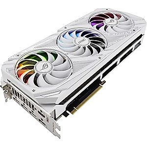 ASUS ROG Strix NVIDIA GeForce RTX 3080 V2 White Edition Gaming Graphics Card (PCIe 4.0, 10GB GDDR6X, LHR, HDMI 2.1, DisplayPort 1.4a, White color scheme, Axial-tech Fan Design, 2.9-slot)