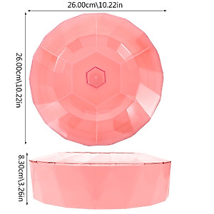 DOITOOL Veggie Tray, Round Plastic Serving Tray with Lid, 7 Compartments, Pink
