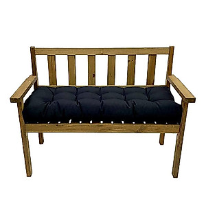 Waterproof Outdoor Bench Cushion, 51"x20", Swing Cushion Patio Furniture Cushions 3 Seater, for Garden Patio Furniture Lounger Bench (Black)