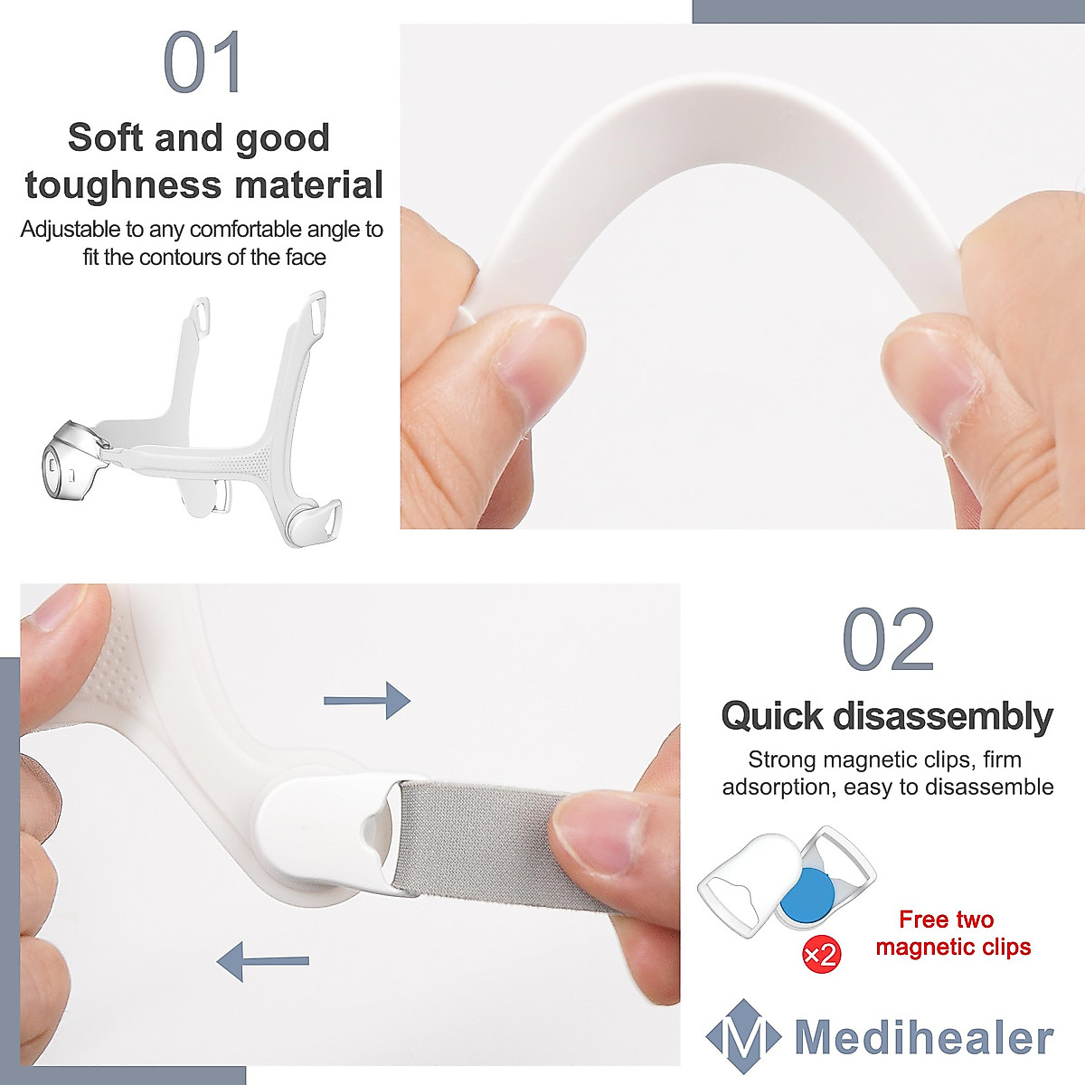 Replacement Frame for N20, Include 1PCS Frame for N20 &1 Pair Clips, Snugly Fit&Wearing Comfort, Great Value Supplies by Medihealer.