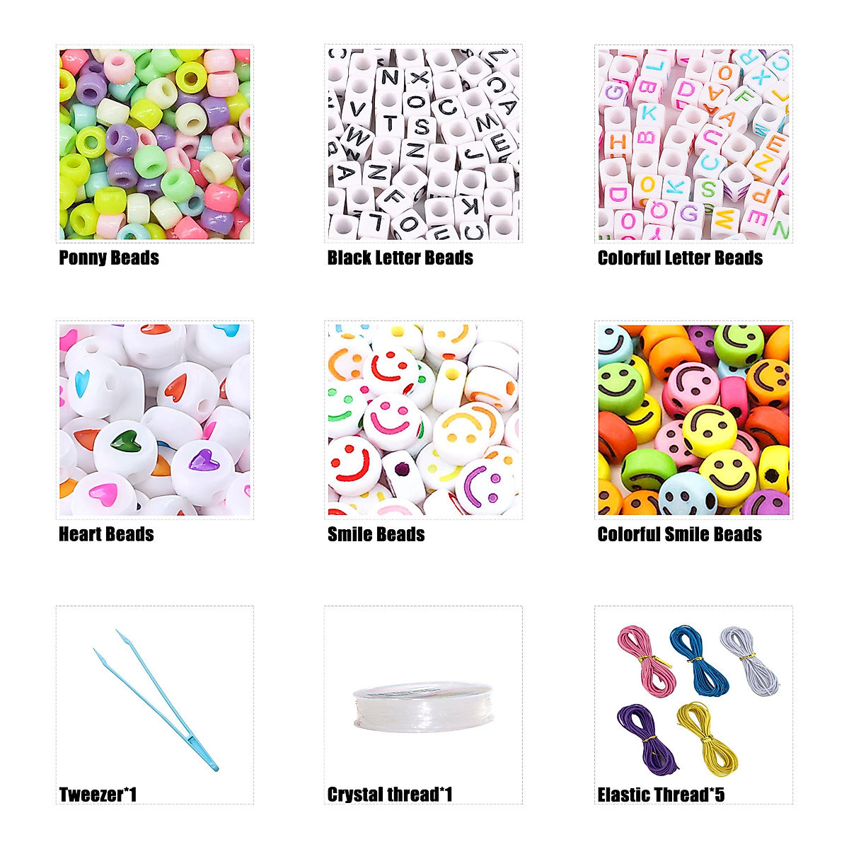 LIS HEGENSA 24 Color Pony Beads Bulk 1000 Pcs,Kandi Beads for Necklace Jewelry Making Hair Braiding,Bracelets Making Kits,Hair Bead,Bracelet Beads,Plastic Beads for Crafts Braids Girls