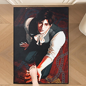 OtNiap Anime Rugs, Male Servant Rug, Soft Indoor Anime-Inspired Non-Slip Mats, Decorative Mat for Living Room, Gaming Room, Bedroom – Add a Touch of Romantic Charm to Your Home Space 36" L x 24" W