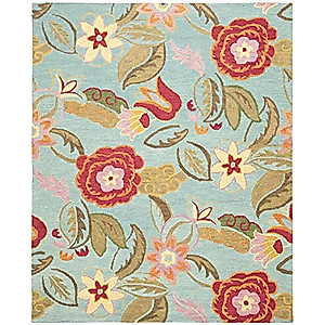 SAFAVIEH Blossom Collection 3' x 5' Blue/Multi BLM675A Handmade Premium Wool Area Rug