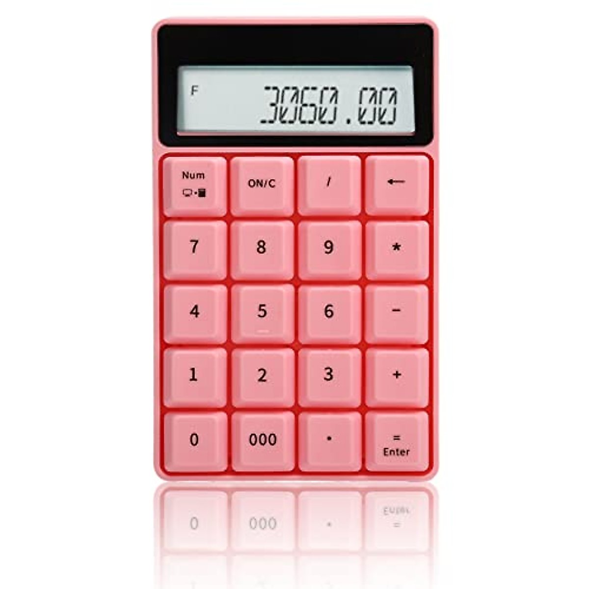 Wireless Number Pad, 2 in 1 Wireless Numeric Keypad 2.4G Digital Display Number Keyboard with Accounting Calculator Financial Accounting Numpad for Home Office Business