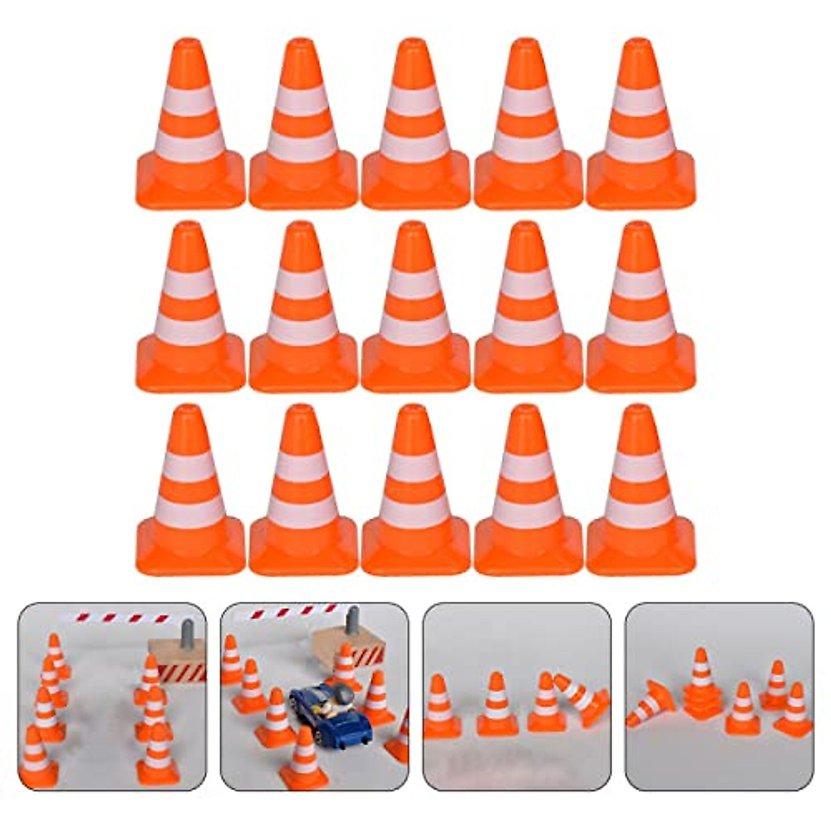 ibasenice 21pcs Activity Windproof Small Ornaments Theme Teaching Toy Cones- Traffic Useful Games Cones Flag Model Stuff Landscape Roadblock Child Soccer Favor Supplies for Birthday