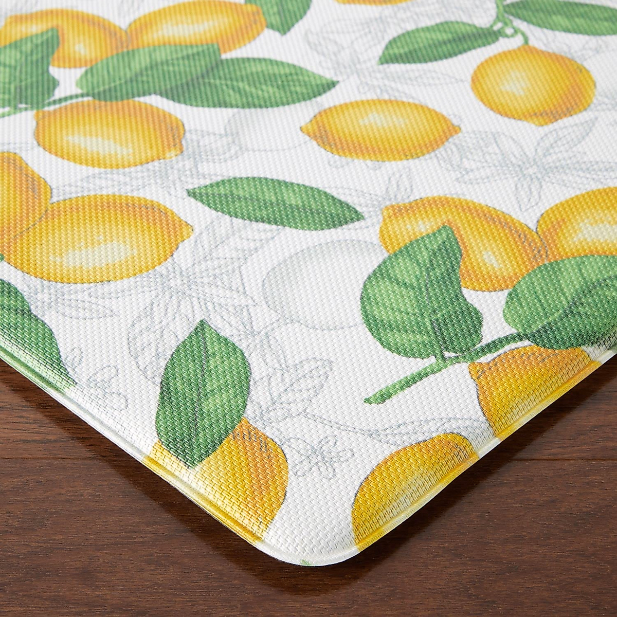 Martha Stewart Bloomfield Lots of Lemons Anti-Fatigue Kitchen Mat, White/Yellow, 18"x48"