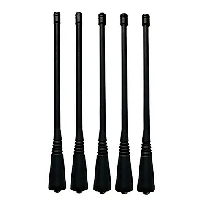 UHF 403-520MHz Whip Antenna PMAE4016 for Motorola CP040 CP185 CP200 CP200D CP200XLS GP300 EX500 EX600CT250 PR400 HT750 HT1250 Portable Two-Way Radio (Pack of 5)