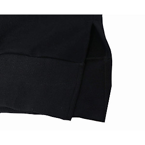 NUTEXROL Womens Thickening Long Fleece Sweatshirt String Hoodie Dress Pullover Plus Size, Large, Black