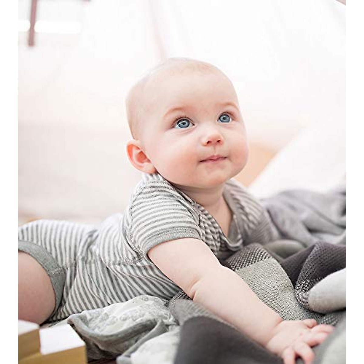 Burt's Bees Baby Unisex Baby Bodysuits, 5-pack Short & Long Sleeve One-pieces, 100% Organic Cotton infant and toddler rompers, Heather Grey Prints, 3-6 Months US