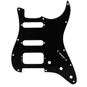 Fender Modern Pickguard, HSS Stratocaster, 11-Hole - Black 3-Ply (3-Screw Hum)