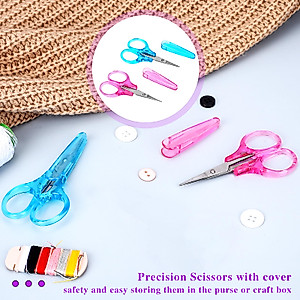 2Pcs Small Scissors All Purpose Craft Scissors Mini Detail Small Scissors Stainless Steel Scissors with Protective Cover Precision Straight Fine Tips Design for Paper Cutting,Scrapbooking
