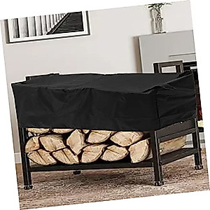 INOOMP Snow Protection Fire Covering Fireplace Holder Cloth Sun Oxford Pit Log Black for Rack Rain Furniture Cover Stand Garden Duty Hoop Firewood Rainproof Logs Heavy Storage Outdoor