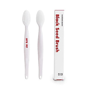 JAYU PET Black Seed Brush - Cat Acne Chin Treatment, Cat Acne Brush, Silicone Brush for Cats Chin Acne & Blackhead Exfoliation, Double-sided Cat Grooming Brush (1PCS)