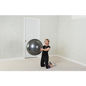 Black Mountain Products Profesional Grade Exercise Stability Yoga Ball, Foot Pump, Ball Plug, Plug Puller, 2000 Lbs Static Weight Capacity Antiburst 85cm Black