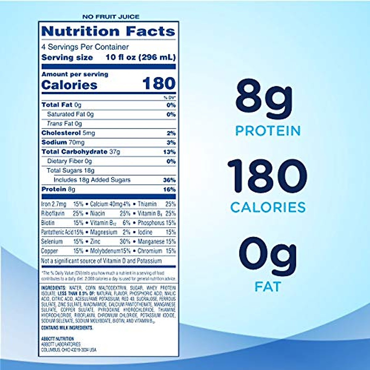 Ensure Clear Mixed Fruit Nutrition Drink, Fat Free, 12 Pack