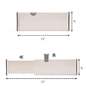 DIOMMELL 12 Pack Adjustable Dresser Drawer Dividers Organizers, Plastic Expandable Drawer Organization Separators for Kitchen, Bedroom, Closet, Bathroom and Office Drawers