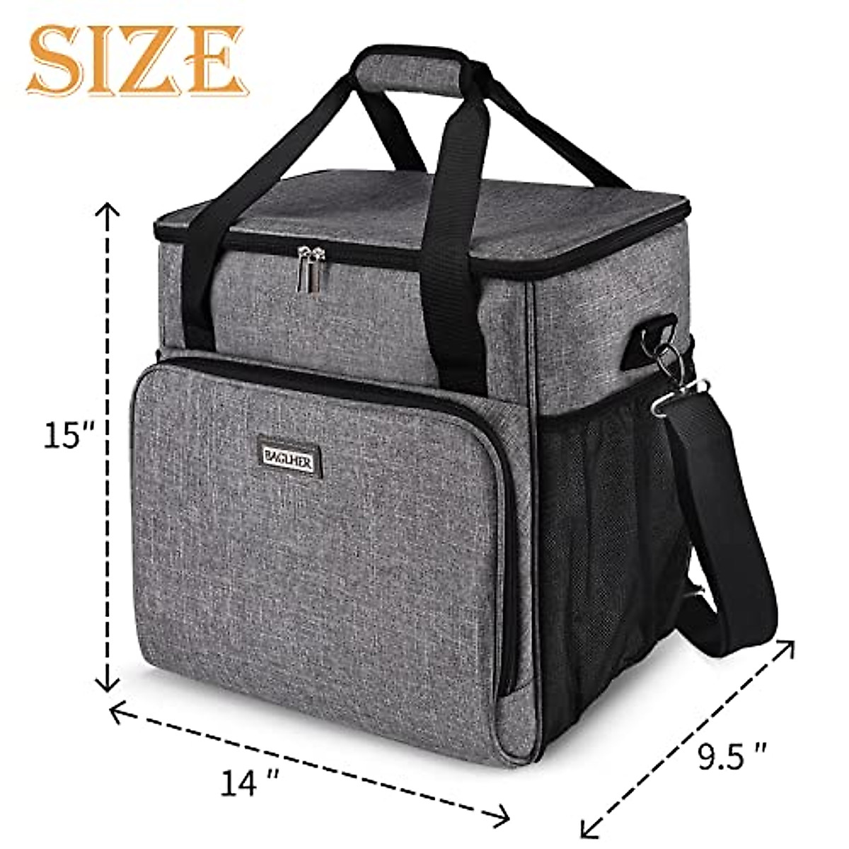 BAGLHER Coffee Maker Storage Bag,Waterproof Travel Carrying Organizer Case,Suitable for Kering Coffee Machines and Other Accessories,Dustproof Tote Bag with Shoulder Strap Grey