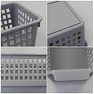 Leendines Small Plastic Storage Baskets, 6 Packs Small Office Baskets