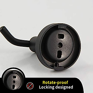 GERZWY Bathroom Matte Black Coat Hook SUS 304 Stainless Steel Double Towel/Robe Clothes Hook for Bath Kitchen Modern Hotel Style Wall Mounted AG61918-BK