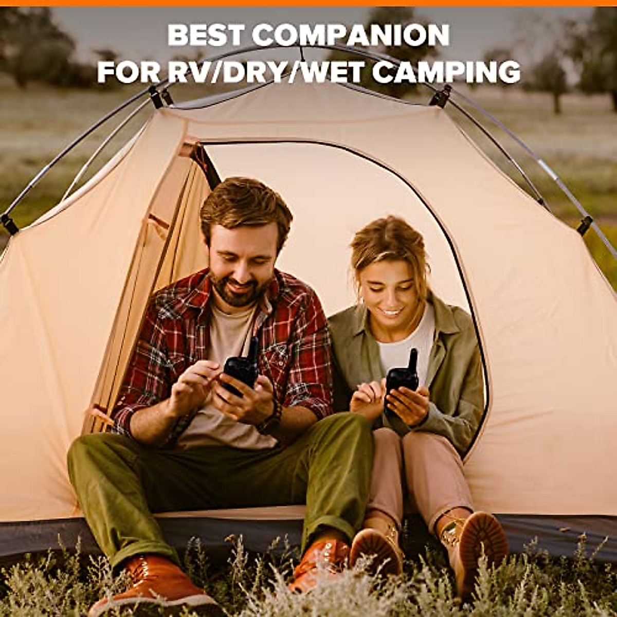 Wishouse Walkie Talkies for Adults,Radios Walkie Talkies Rechargeable Long Range 4 Pack,Family Camping Gear for Kids Hiking Accessories with Flashlight,VOX, Easy to Use (Black with Battery Charger)