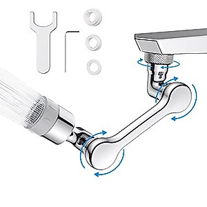 AMIR Universal Rotating Faucet Extender, 1080° Large-Angle Rotating Multifunctional Extension Faucet, Robotic Arm Water Nozzle Faucet Adaptor, Splash Filter Faucet for Bathroom Sink