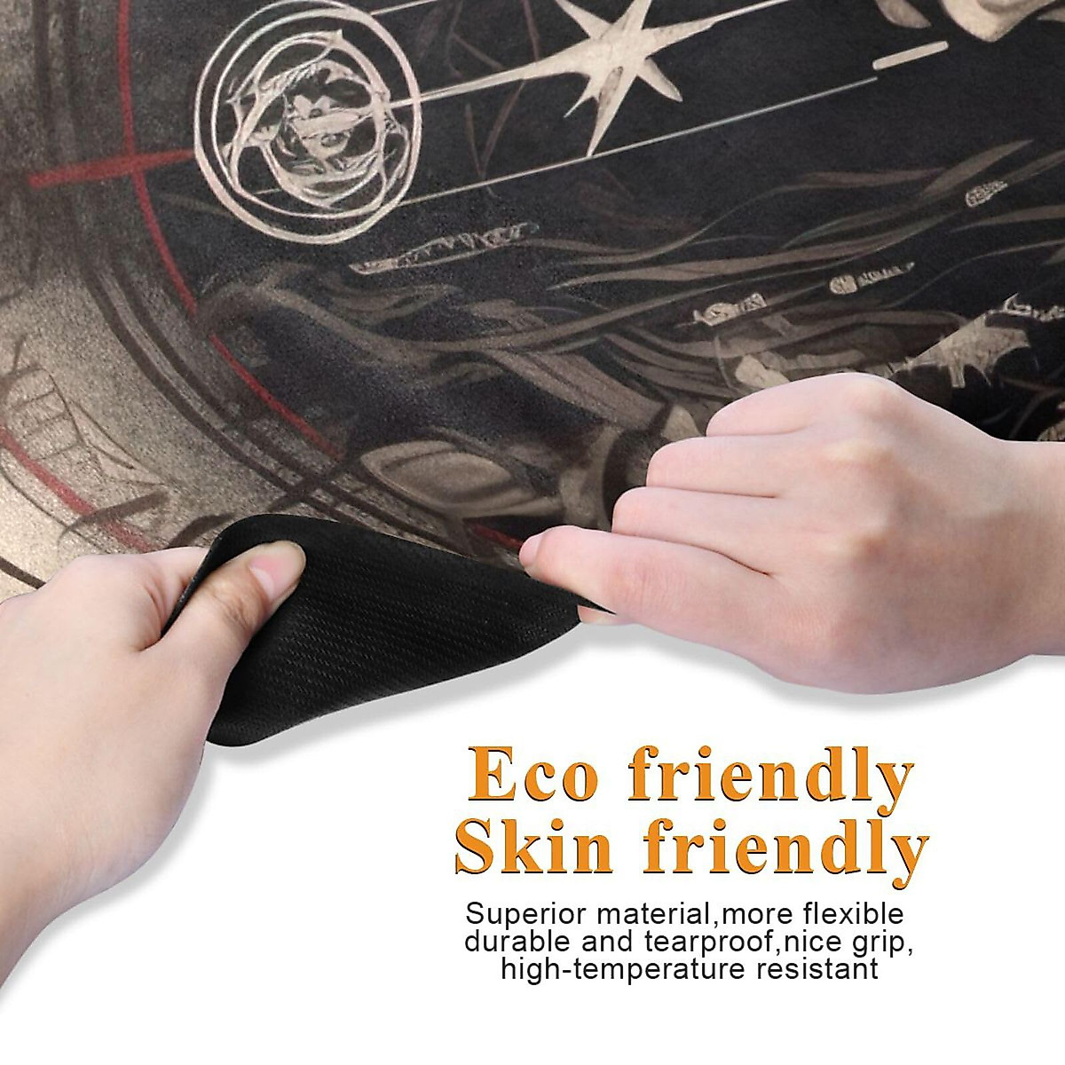 GOODOLD Satanic Circle Yoga Mat, 71 x 26 Inch Non-slip Yoga Mats Folding Travel Exercise Mat Indoor Outdoor Gym Pilates with Storage Bag for Women Men