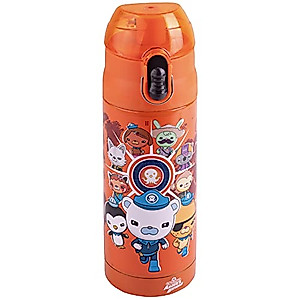 Octonauts Above & Beyond Orange Stainless Steel 13 oz Insulated Water Bottle for Kids - Spill Proof Lid, Easy to Use, Reusable - Keep Liquids Hot/Cold For Hours -Perfect for Travel, School, On-The-Go