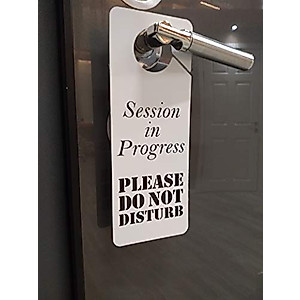 Business Design Session in Progress Please Do Not Disturb Sign, 2 Pack, Double Sided, Ideal for Offices, Online Sessions and Meetings, Online Classes, Home Offices, Recording, Clinic, Therapy