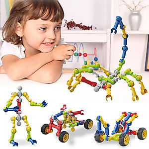 Stem Kids Building Toys for Ages 6-8 Boys Girls, 125 PCS Building Blocks Games for Boys 3-5, Educational Learning Toys for 3 4 5 6 7 8 Year Old, with Large Storage Box, Ideal Christmas Birthday Gifts