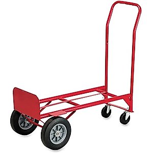 Safco Products 4086R Convertible Heavy-Duty Utility Hand Truck, Red