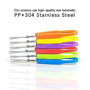 3-Pack Mini Loop Scissors Muitiple Colors Easy-Opening Squeeze Handles Grip Scissors Self-Opening Adaptive Design for Special Needs LDW06211 Blue