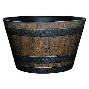 Suncast 22" Sonora Resin Wicker Planter Contemporary Lightweight Flower Pot for Indoor and Outdoor Use, Home, Yard, or Garden, Set of 2, Java