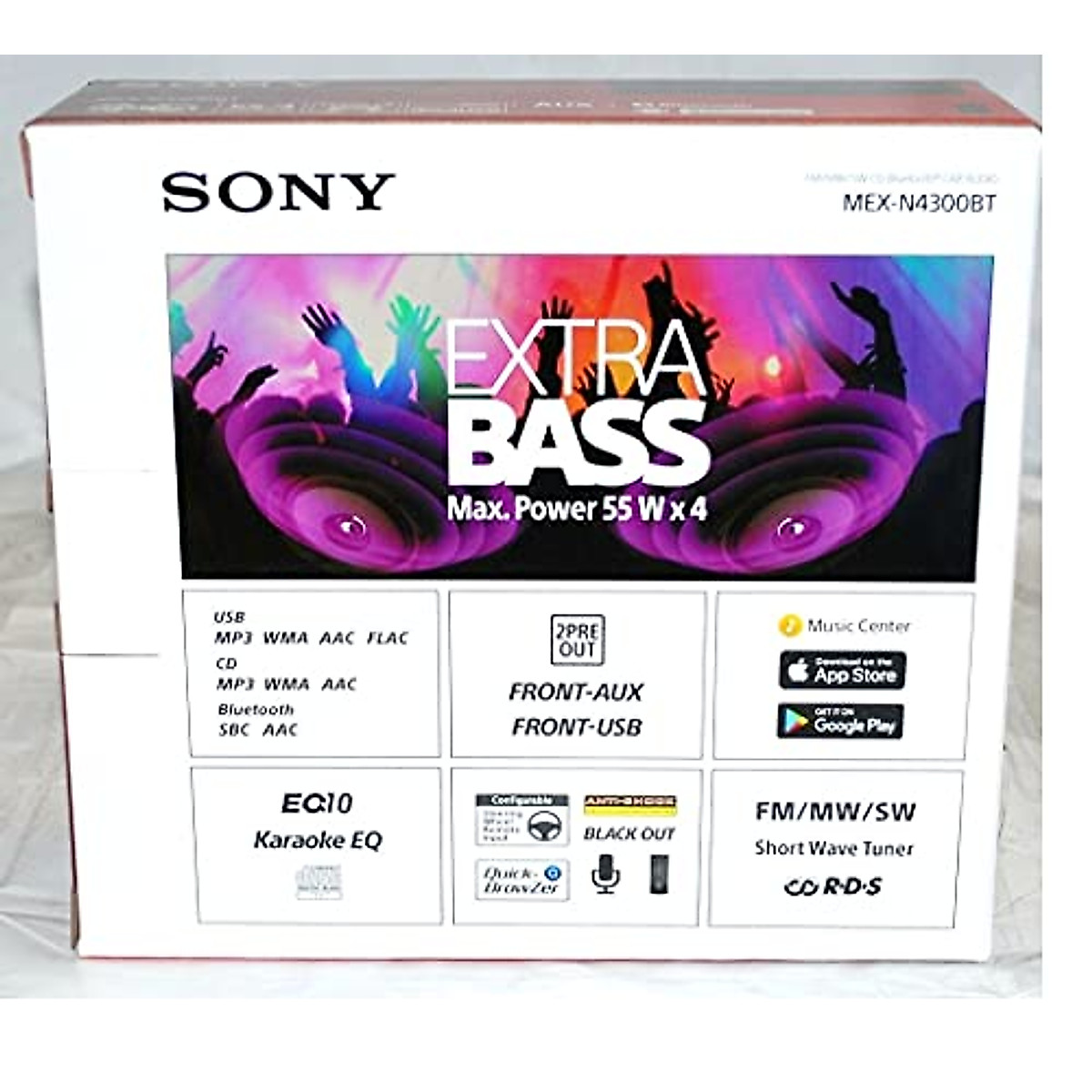 Sony MEX-N4300BT Built-in Dual Bluetooth Voice Command CD/MP3 AM/FM Radio Front USB AUX Pandora Spotify iHeartRadio iPod / iPhone Siri and Android Controls Car Stereo Receiver