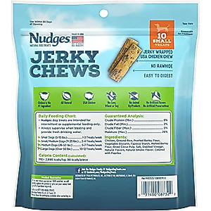 Blue Buffalo Nudges Jerky Chews Natural Dog Treats Small Breed, Chicken, 12oz Bag, 10 Count