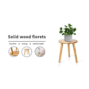 Ethuh Plant Stand - wood stool for Plant Small Plant Stand - Plant Table Mid Century Plant Stand and Tall Plant Holder for Flower Pots Indoor Plant Stand Brown Solid Wood (wood)