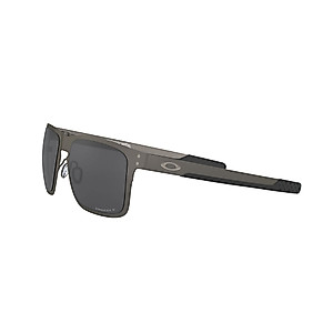 Oakley Men's OO4123 Holbrook Metal Square Sunglasses, Matte Gunmetal/Prizm Black Polarized, 55 mm