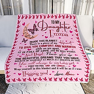 Personalized Blanket to My Daughter, to My Daughter Blanket from Mom,Dad, Dad, Gift for Daughter, Customized Name, Custom Blanket for Birthday, Christmas, Thanksgiving,to My Daughter Throw Blanket