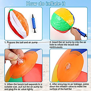 6 Packs Beach Ball, PVC Beach Balls Bulk, Classic Rainbow Mini Beach Balls, Diameter 10” Outdoor Sports Beach Balls for Pool Party Gift Decoration, Beach Toys, Pool Toys Water Games Seaside