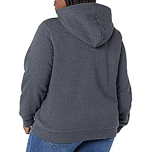 Amazon Essentials Women's Sherpa-Lined Fleece Full-Zip Hooded Jacket (Available in Plus Size), Charcoal Heather, X-Large