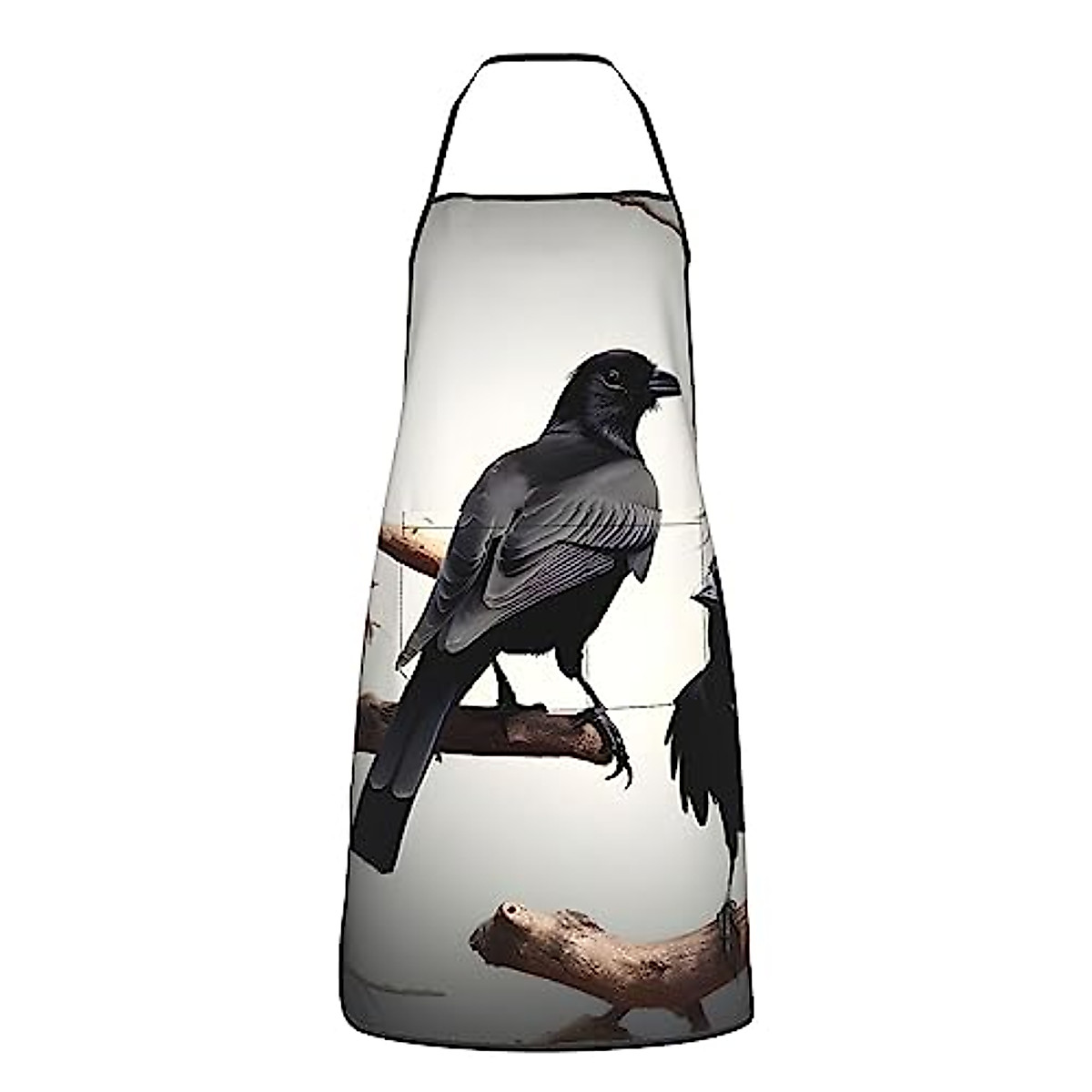FRESQA Black Crow Birds On A Branch Aprons For Women With Pockets,Waterproof Durable Cooking,Kitchen,Server,Chef Apron