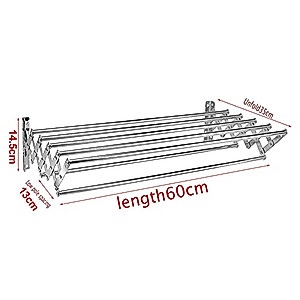 EAFTOS Retractable Folding Material Wall Mounted Drying Rack Stainless Steel Clothes Drying Rack for Bathroom Kitchen Hotel