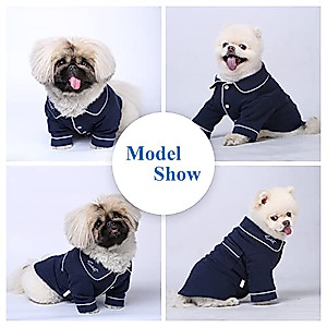 Calpinono 100% Cotton Dog Shirts Cute Dog Clothing Puppy Sleepwear,Pjs for Small and Medium Doggy-Toy Poodle, Yorkie, Chihuahua, Maltese -Summer Puppy Clothes(L)