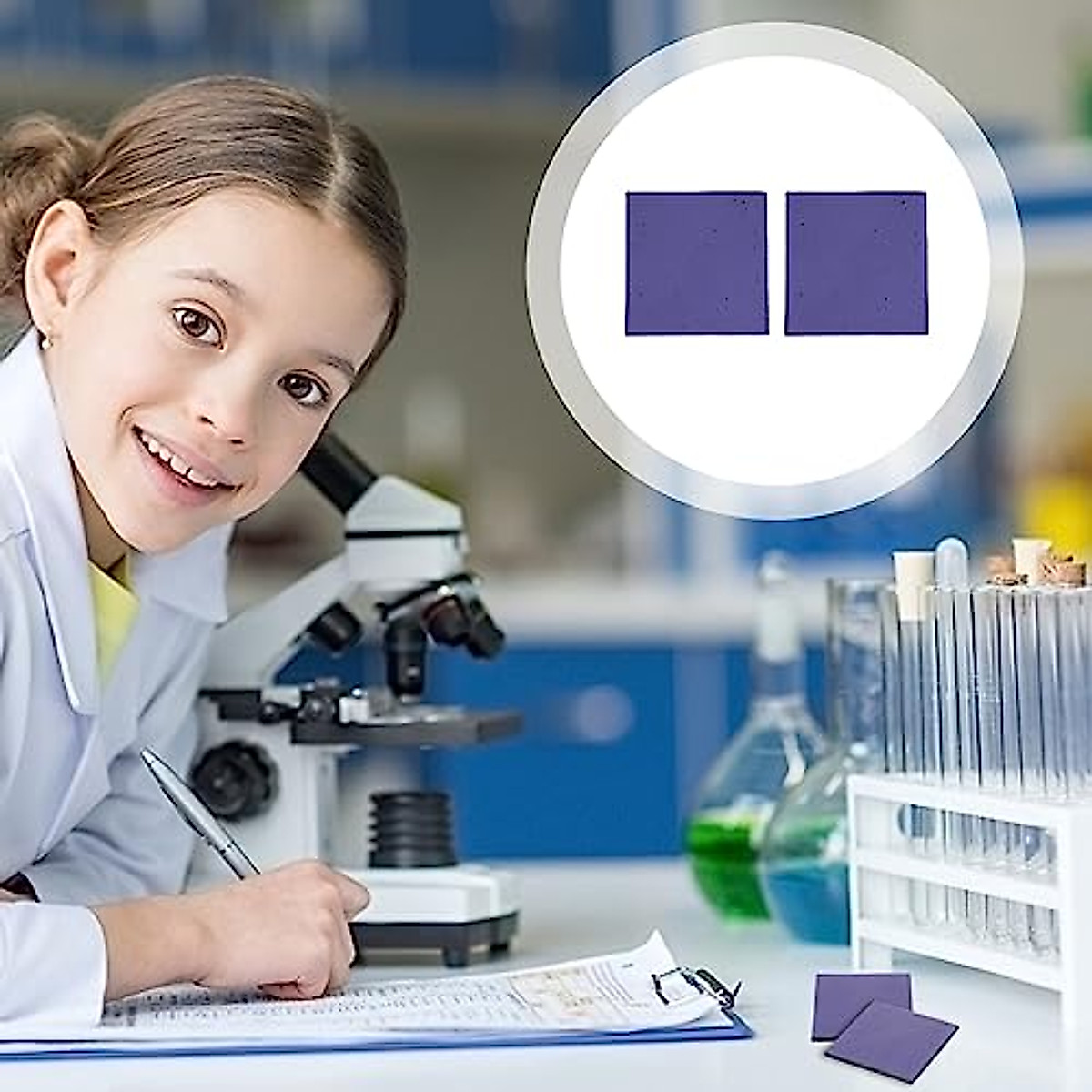 2pcs Cobalt Blue Glass Sheet Chemistry Experiment Supply Experiment Cobalt Glass Laboratory Science and Safety