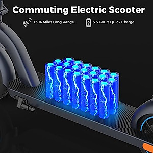 Wheelspeed Electric Scooter Primer, 12-14 Miles Long Range & 15 MPH Lightweight Commuting Electric Scooter, 350W Motor & 8.5" Pneumatic Tires Portable E-Scooter for Adults with Anti-Theft E-Lock