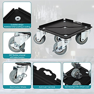 Upgrade Large Furniture Dolly, Furniture Movers with 5 360° Rotation Wheels and Brake, Maximum Load 3306LBS, Furniture Moving Tools for Heavy Furniture Sofa Cabinet Refrigerator