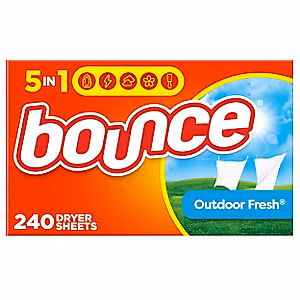 Bounce Dryer Sheets Laundry Fabric Softener, Outdoor Fresh Scent, 240 Count