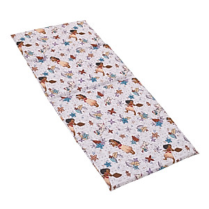 Disney Moana Free as The Ocean Aqua, Purple, Orange, and White Tropical Preschool Nap Pad Sheet