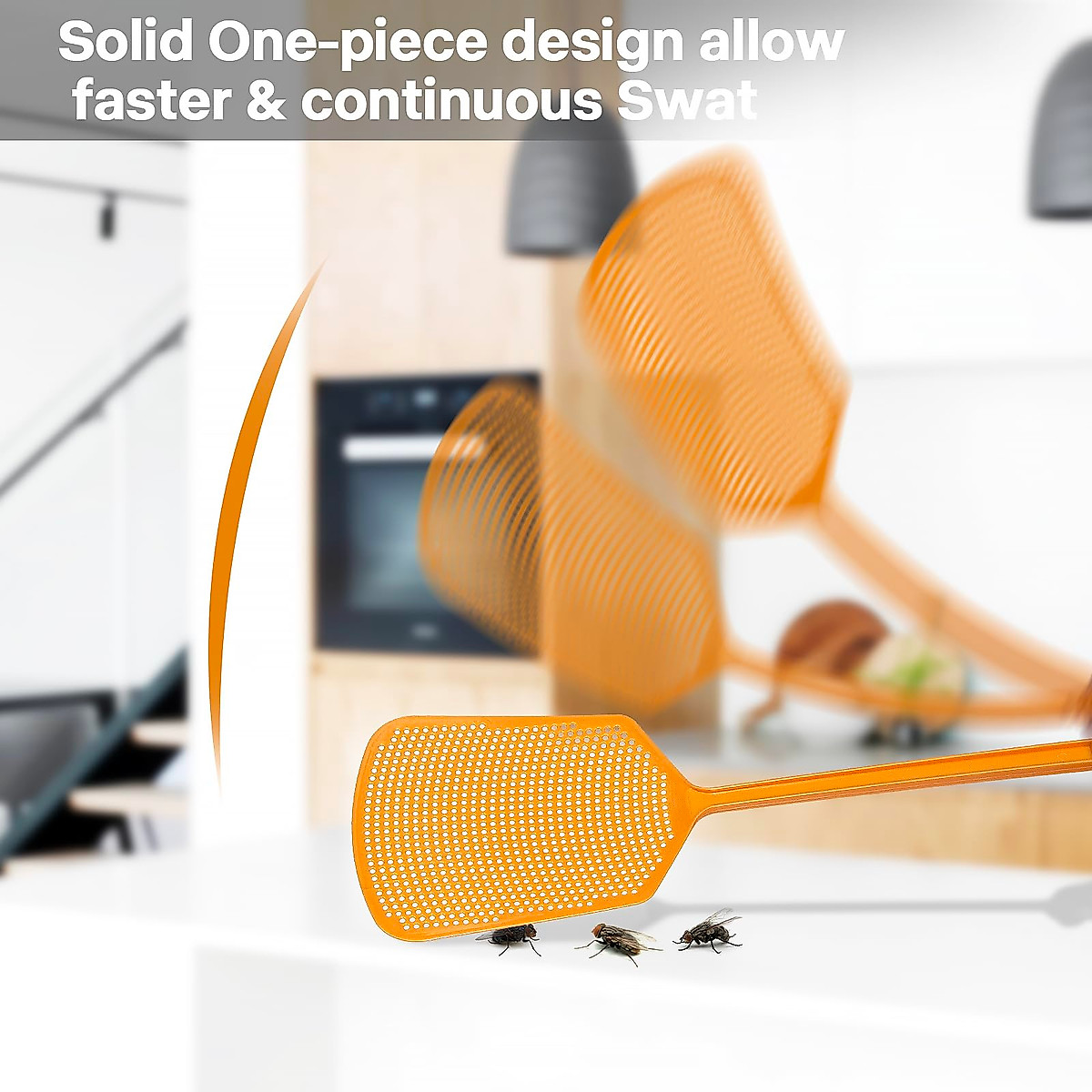 Fly Swatters-Begonia 5pack Heavy Duty Fly Swatters with Bigger Paddle, Multi Pack Matamoscas, Jumbo Long Handle Fly Swat Shatter Bulk, Large Bug Swatter That Work for Indoor and Outdoor